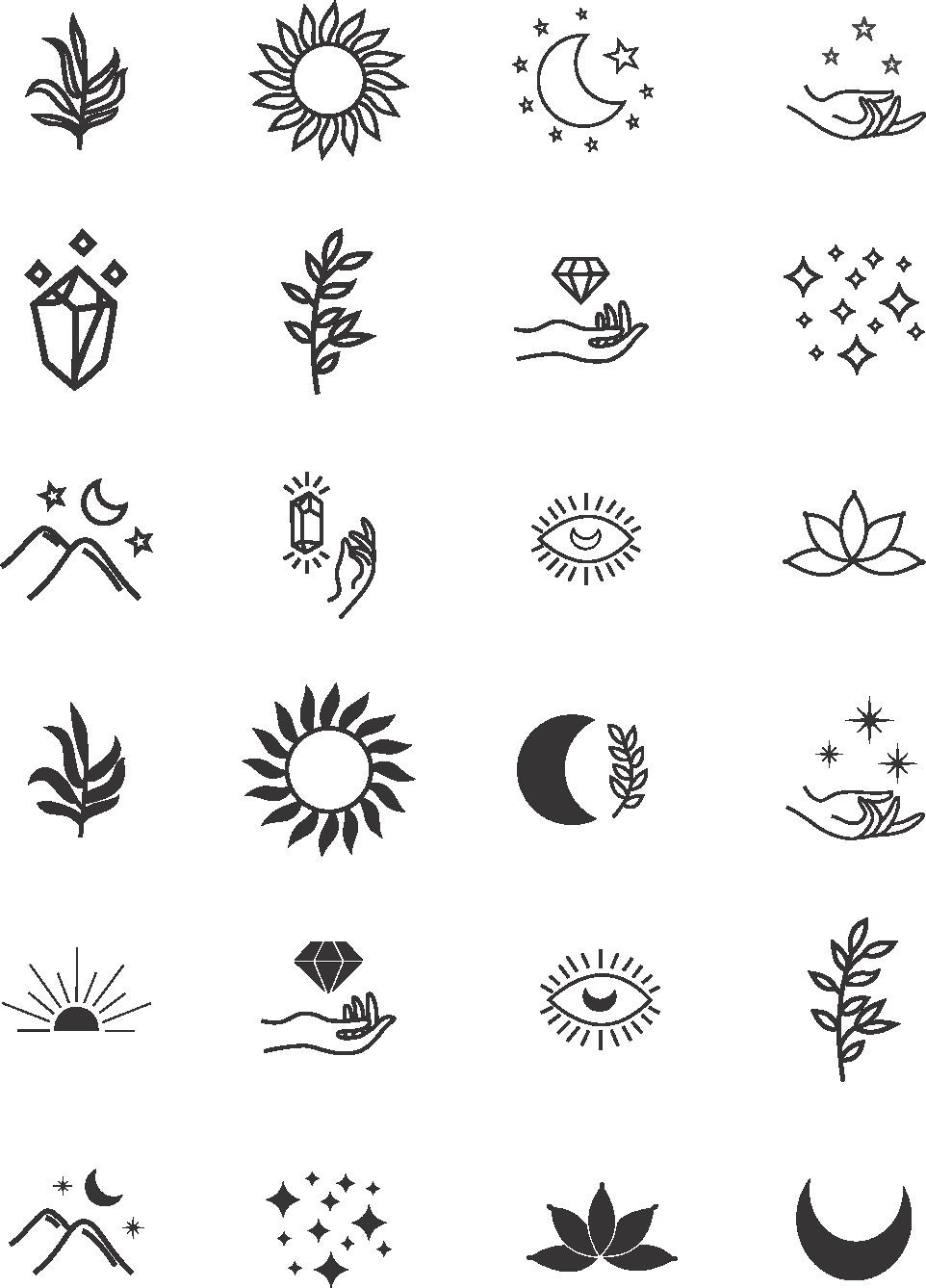 25 Boho Icon Set Bundle Icon Pack SVG Icons Boho Svg - Etsy