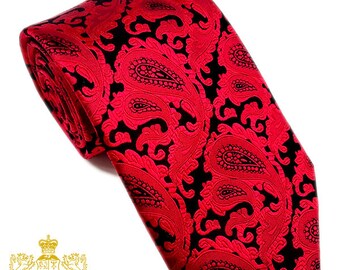 Red and Black Tie | Etsy