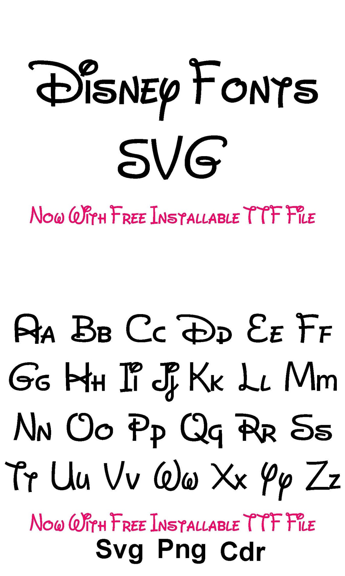 Disney Font SVG Disney Alphabet Svg Svg Files for Silhouette | Etsy