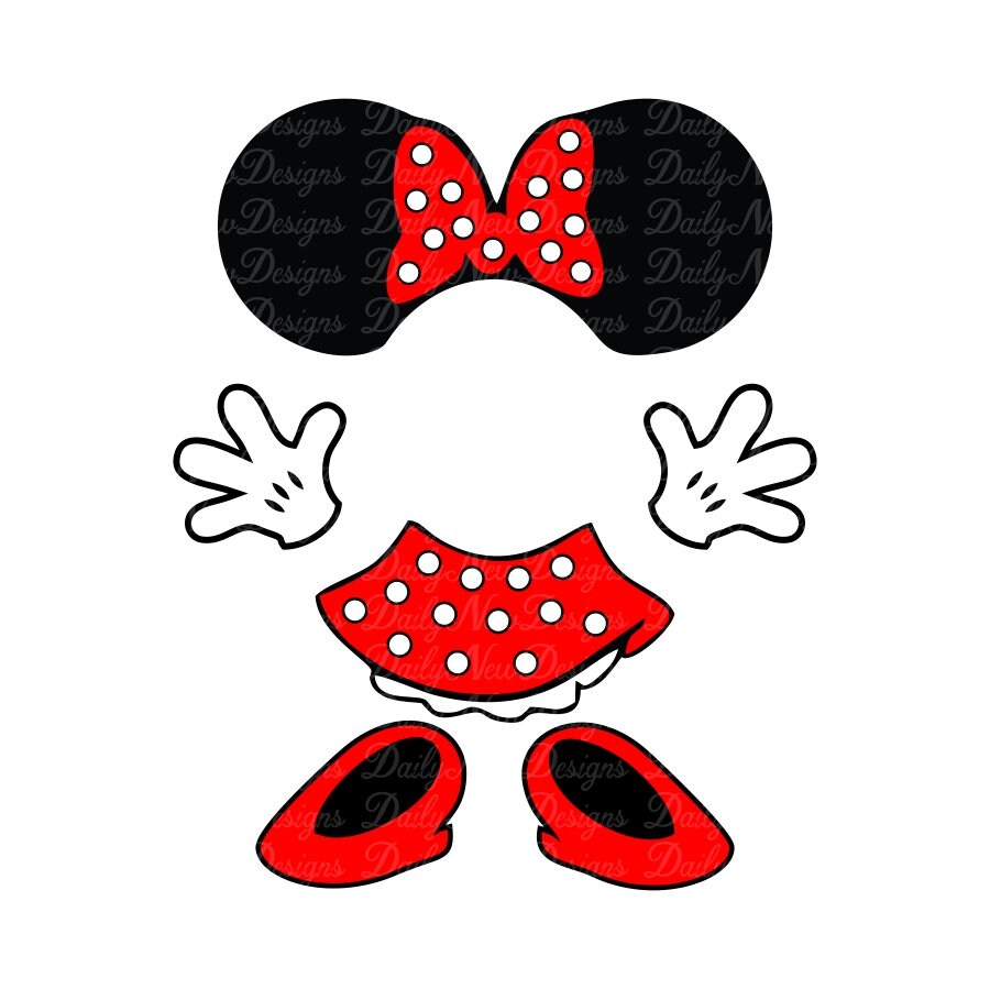 2 For 1 Disney Mickey Mouse Body Svg Minnie Mouse Svg Etsy