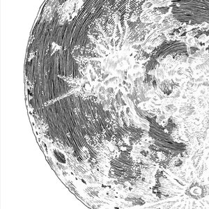 Moon Print of Original Ink Drawing - Etsy