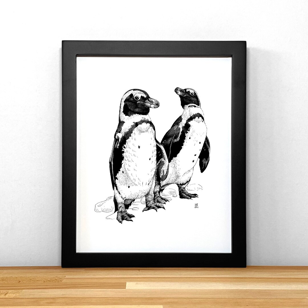Pengiun Print of Original Ink Drawing - Etsy