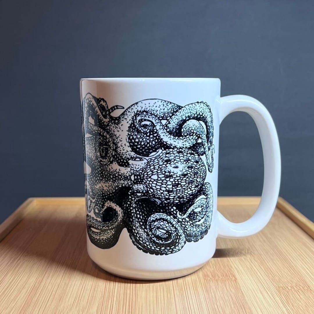 Octopus Coffee Mug, 15 Oz - Etsy