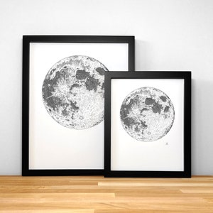 Moon Print of Original Ink Drawing - Etsy