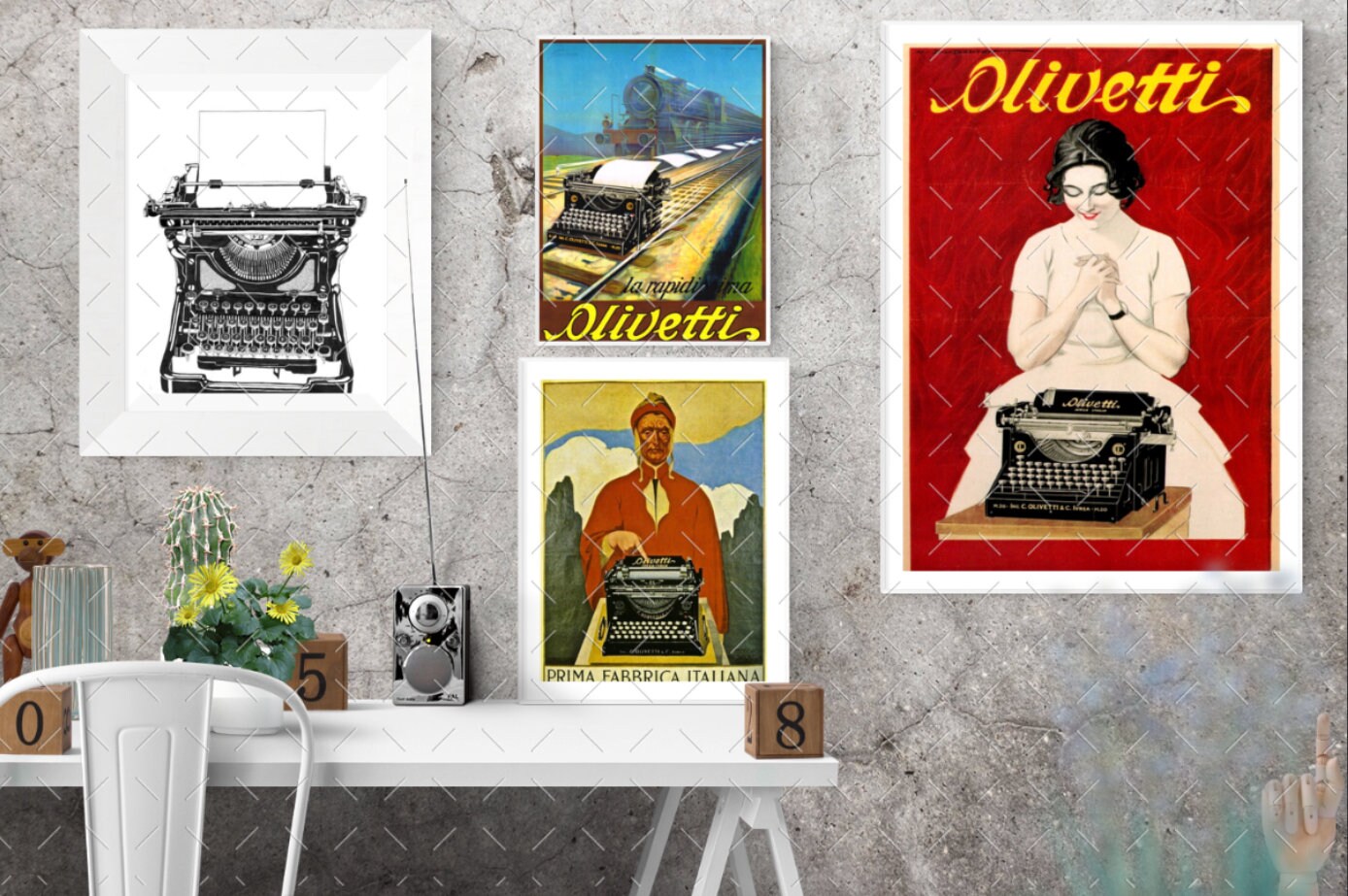 Vintage TYPEWRITER ADVERTISEMENT Poster GRAPHIC Images (set of 3) Trend ...