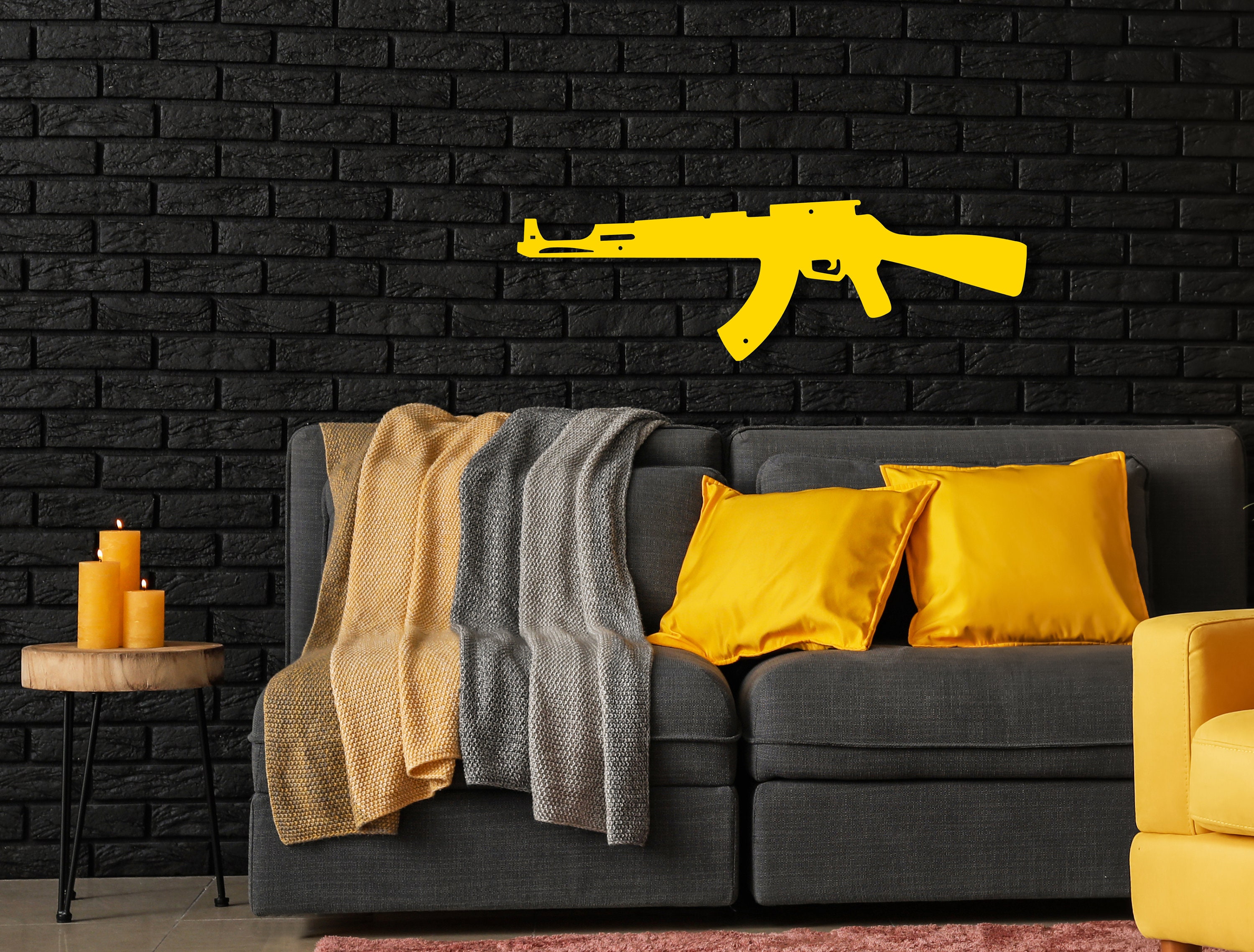 AK 47 Metal Gun Wall Decor Assault Rifle Wall Hanging Art | Etsy