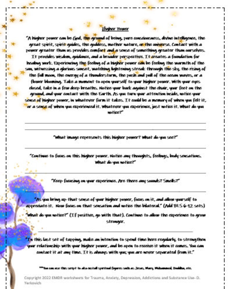 EMDR Addiction, Trauma, Anxiety Worksheets - Etsy