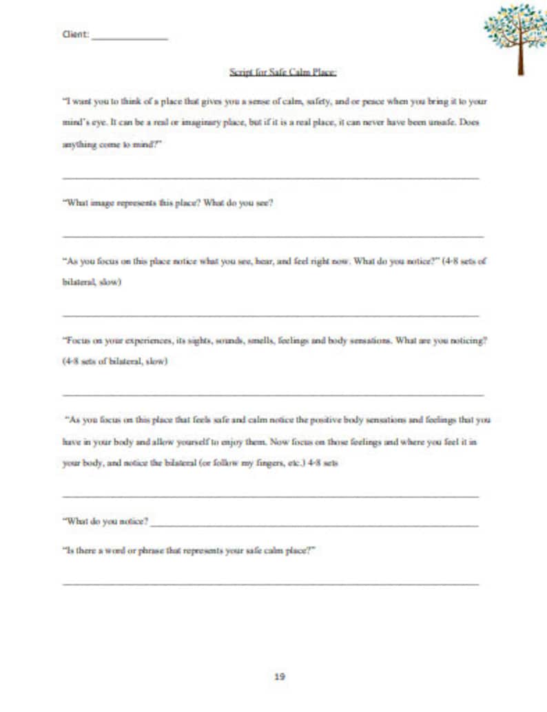 EMDR Therapy Worksheets Bundle - Etsy