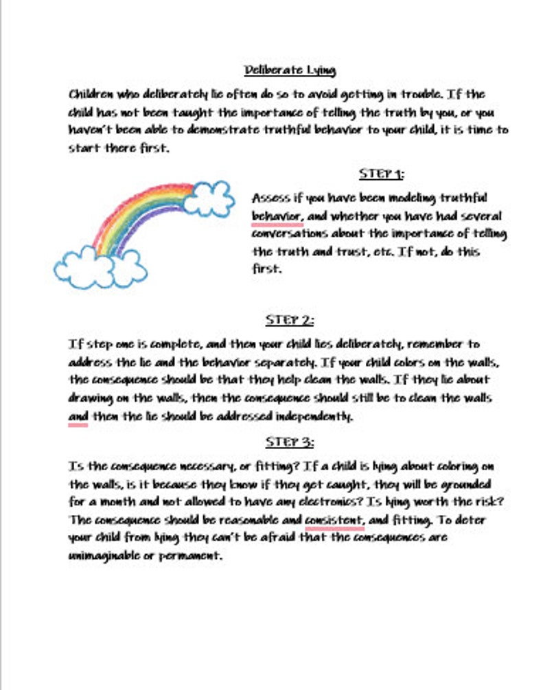 Problematic Lying in Children Handouts/task Cards BUNDLE TF-CBT Aligned ...