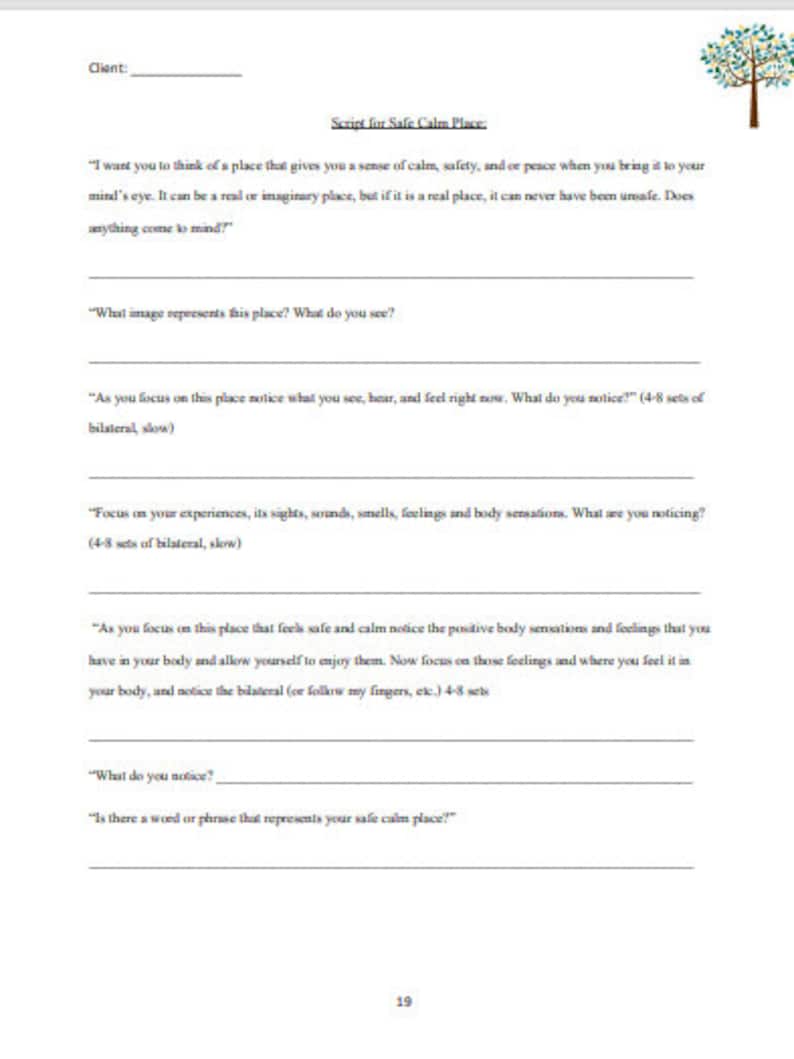 EMDR Therapy Worksheets Bundle - Etsy