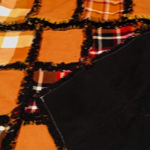 Large Plaid Flannel Rag Quilt Throw in Golden Browns Burgundy Black - Etsy