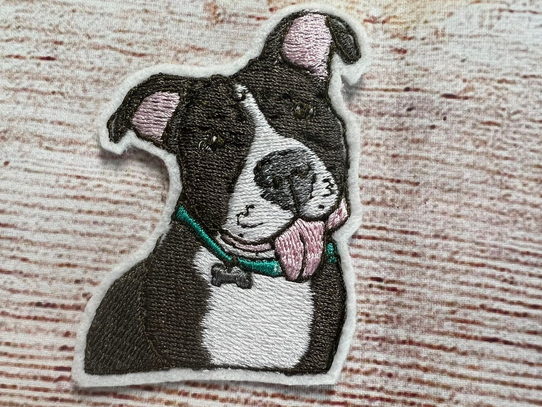 Pit Bull Dark Grey Patch, Embroidered Decoration, Iron-on Patch, Sew on ...