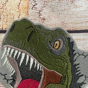 Dinosaur Patch, T Rex Patch, Jacket and Hat Embellishment, Collectable Embroidered Decoration ...