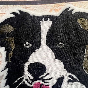 Border Collie Patch, Dog Badge, Pet Patch, Large Patch, Embroidered ...