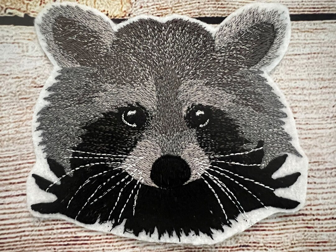 Raccoon Patch, Wildlife Patch, Forest Animal Large Patch, Embroidered ...