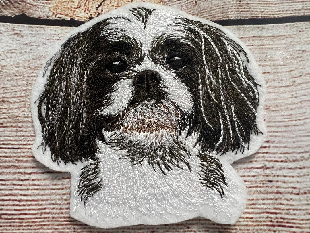Shitzu Dog Patch, Pet Patch, Large Patch, Embroidered Patch ...