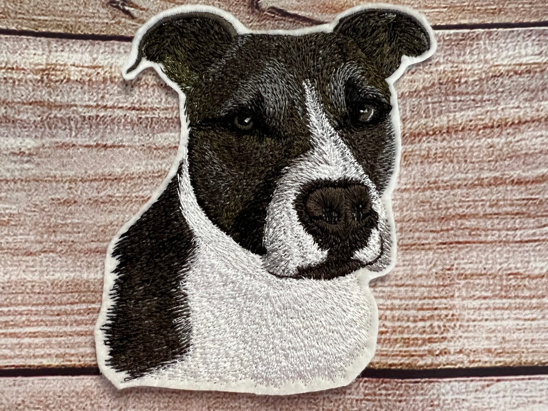 Pit Bull Black Patch, Dog Patch, Pet Badge, Large Patch, Embroidered ...