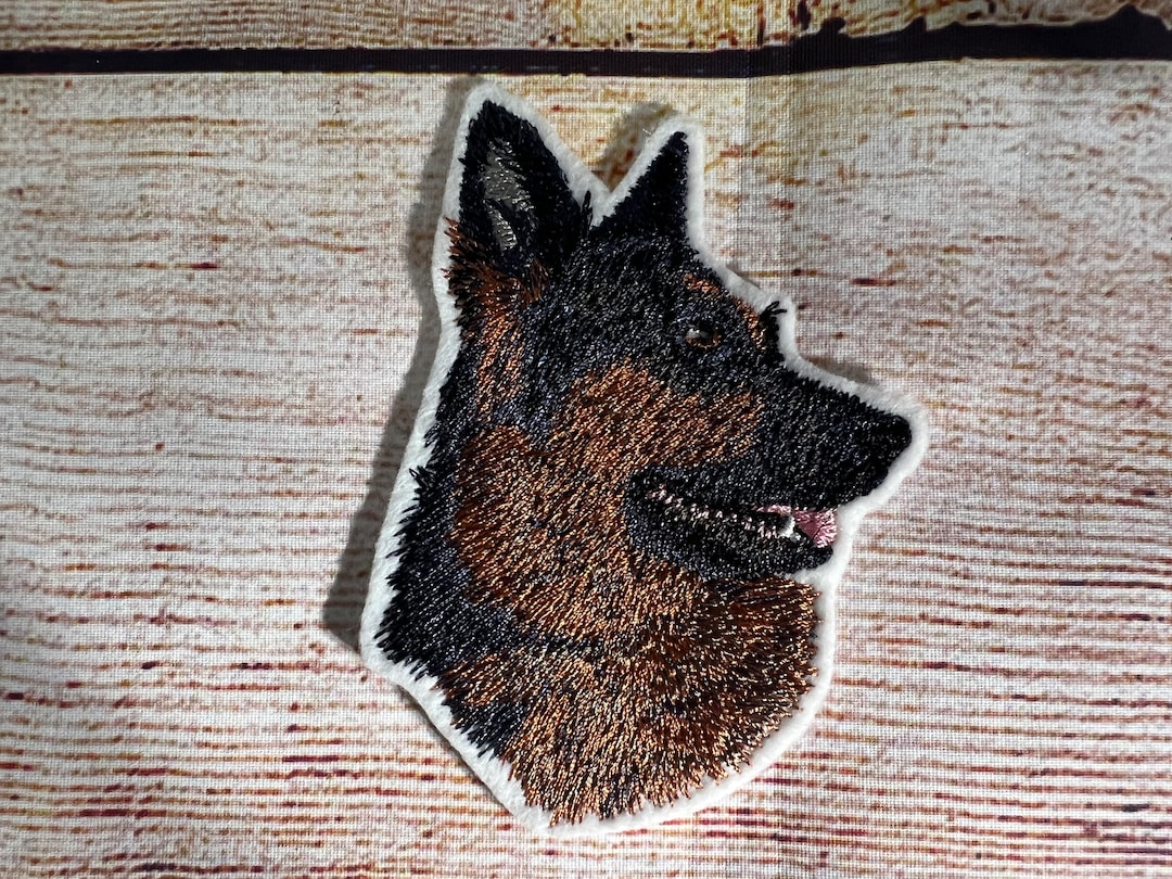 German Shepherd Dog Patch, Pet Badge, Large Patch, Embroidered Patch ...