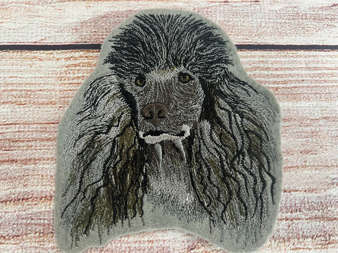 Black/grey Standard Poodle Patch, Large Patch, Collectable Embroidered ...