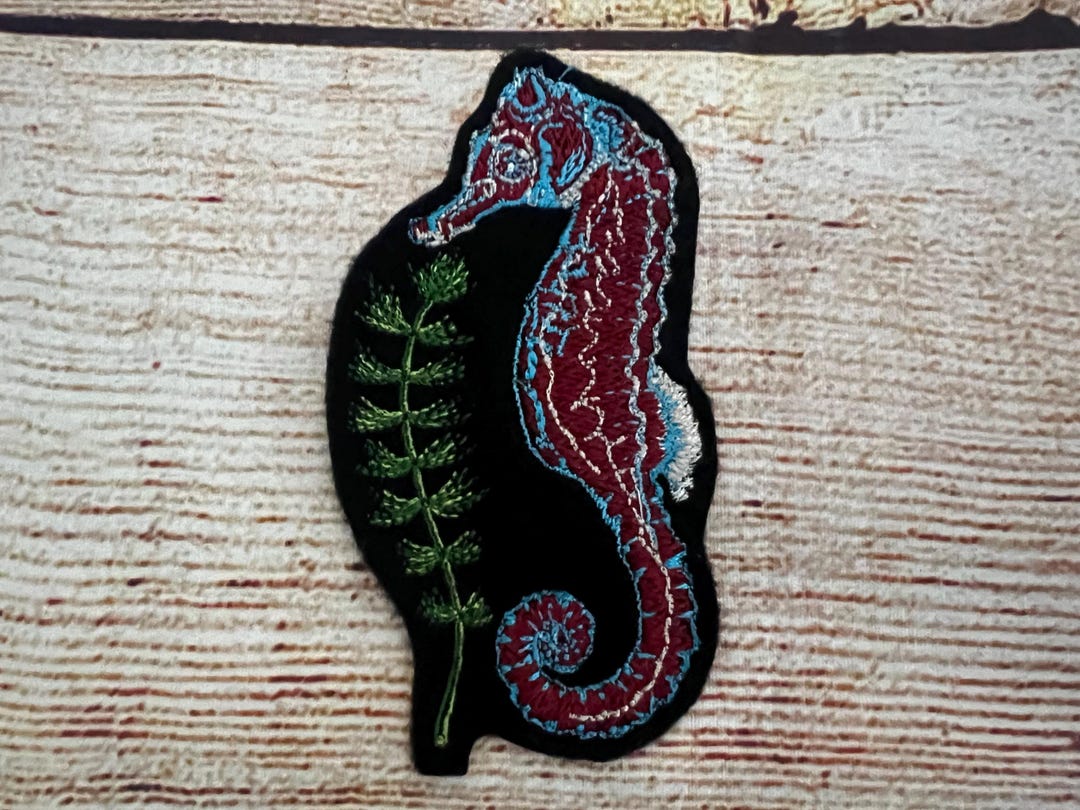 Sea Horse Patch, Seahorse Badge, Embroidered Decoration, Iron-on Patch ...