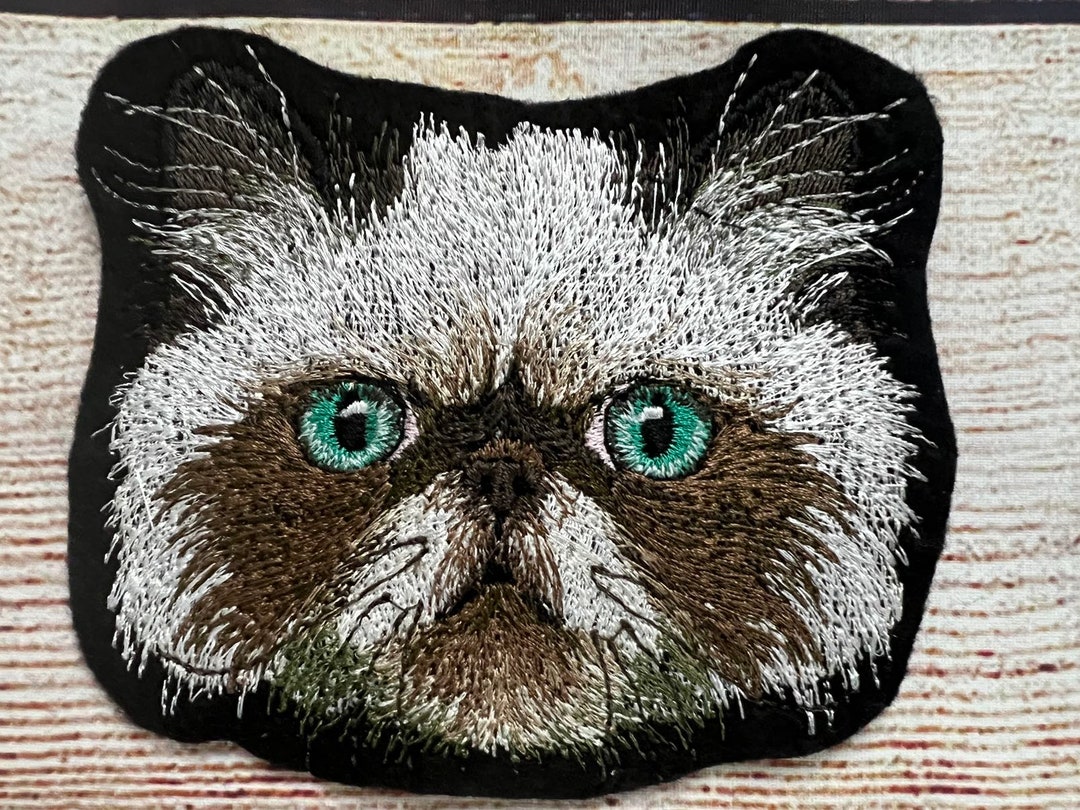 Persian Cat Patch, Pet Patch, Large Patch, Collectible Embroidered ...