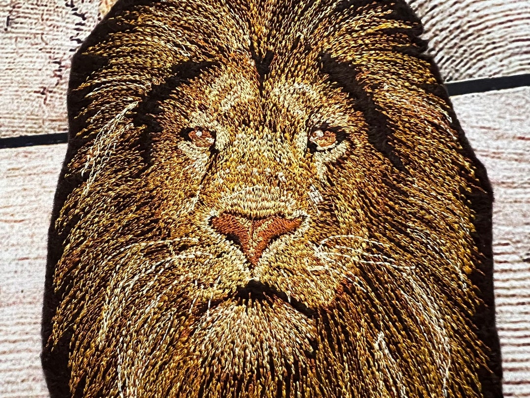 Lion Patch, Embroidered Patch Embellishment, Clothes Accessory, Sew on ...