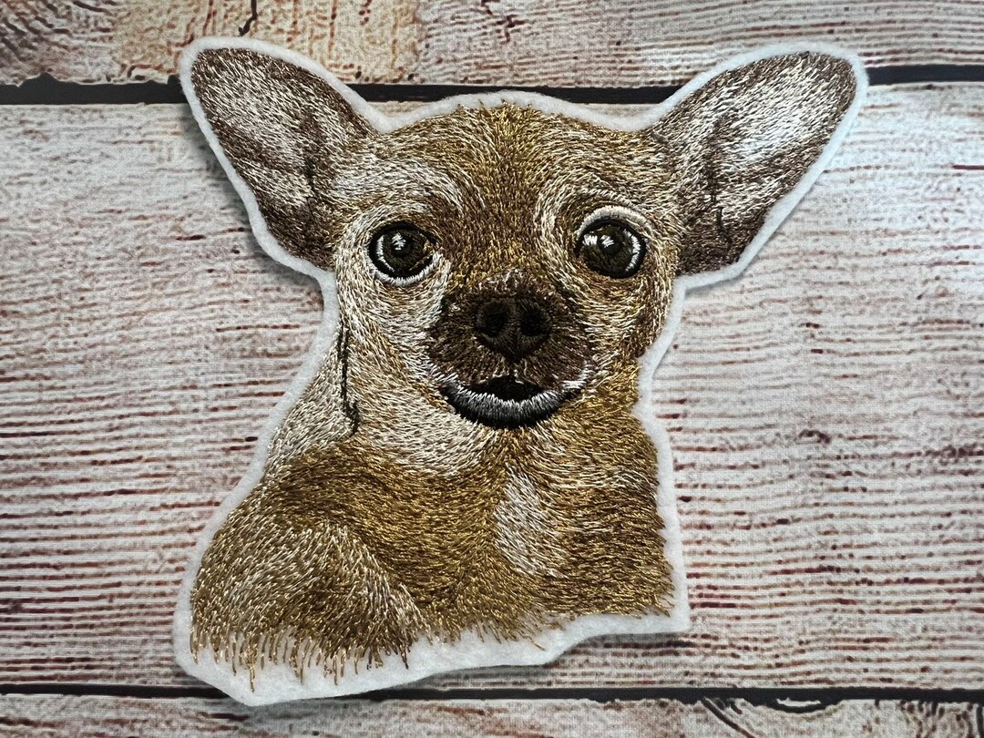 Chihuahua Dog Patch, Pet Patch, Large Patch, Embroidered Patch ...