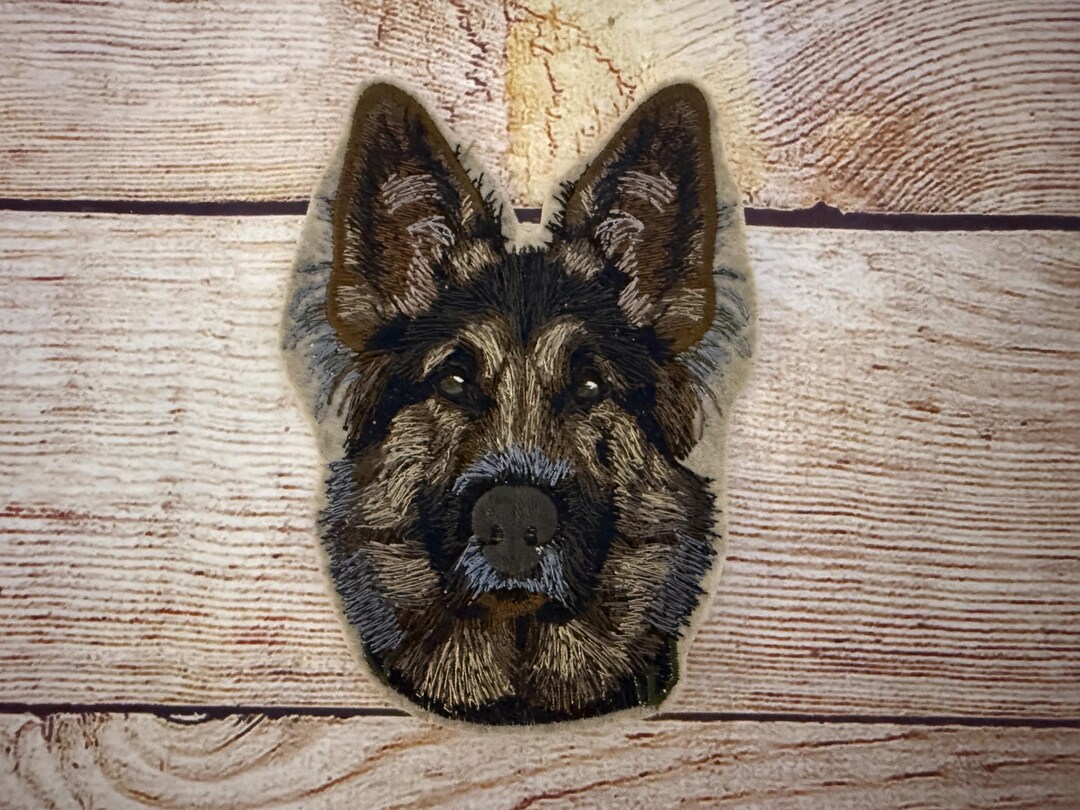 German Shepherd Patch, Large Embroidered Badge, Embellishment, Clothes ...
