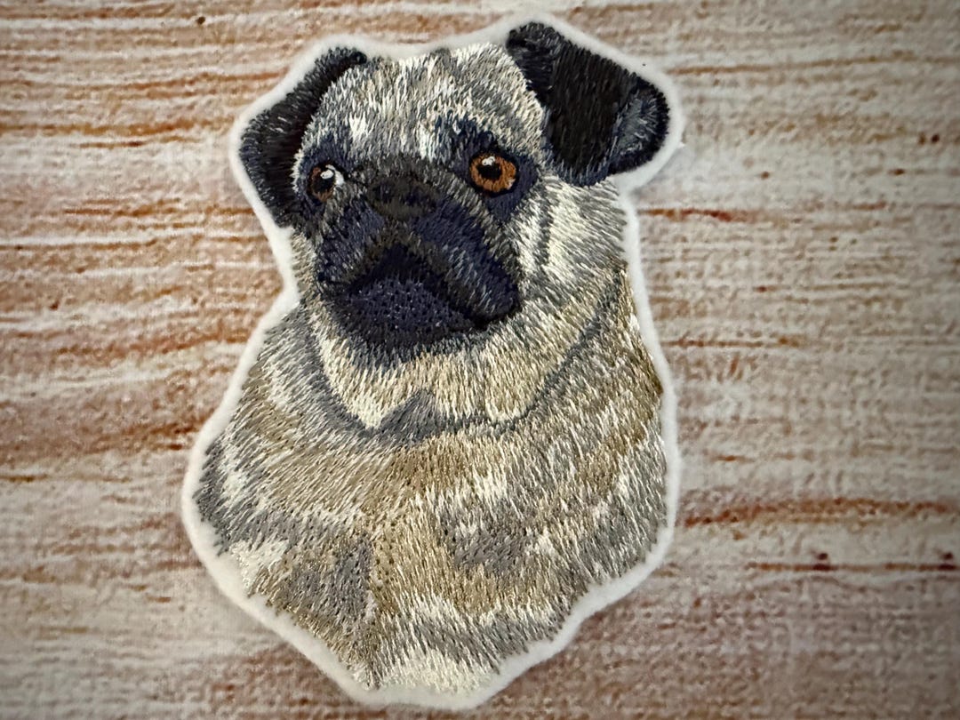 Pug Patch, Dog Patch, Pet Patch, Small Patch, Embroidered Patch ...