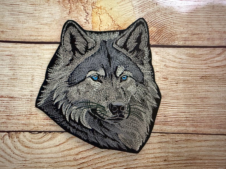 Wolf Animal Patch, Wildlife Badge, Large Patch, Embroidered Patch ...