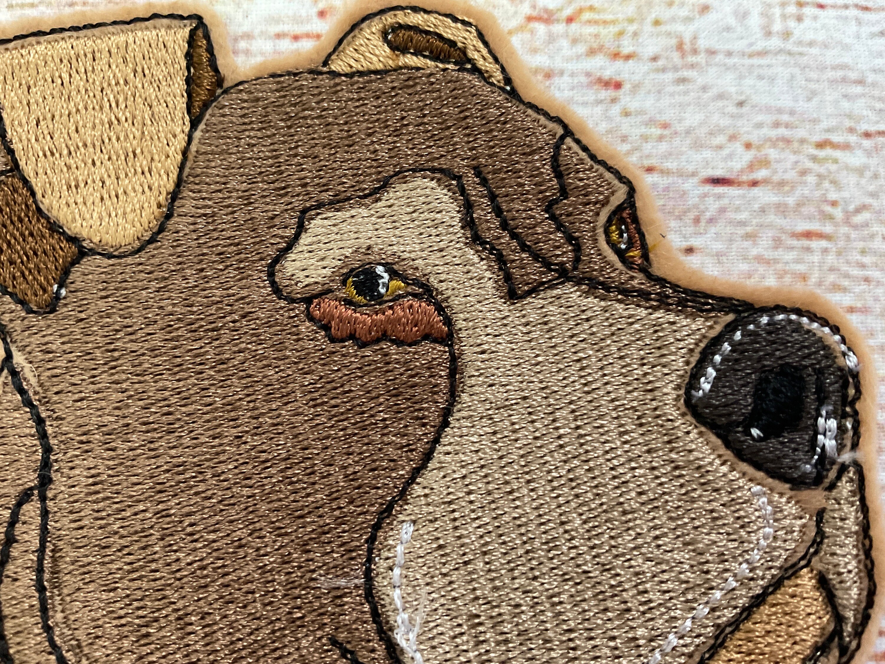 Pit Bull Medium Brown Patch, Dog Badge, Pet Patch, Embroidered ...
