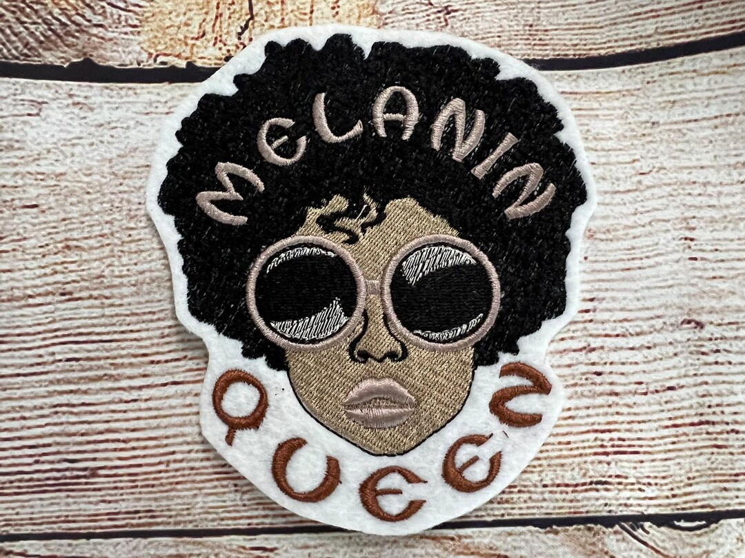 Melanin Queen Patch, Afro Girl Lady Patch, Large Embroidered Patch ...