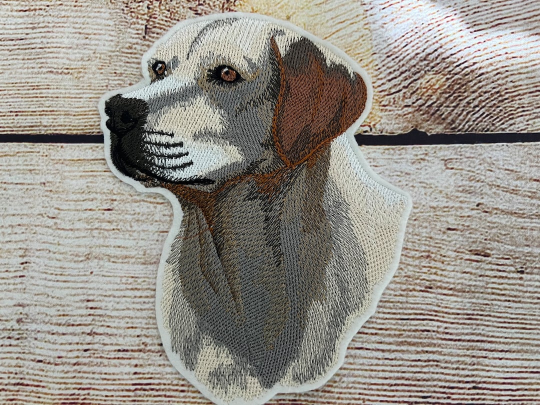 Yellow Lab Dog Patch, Pet Patch, Large Labrador Retriever, Embroidered ...