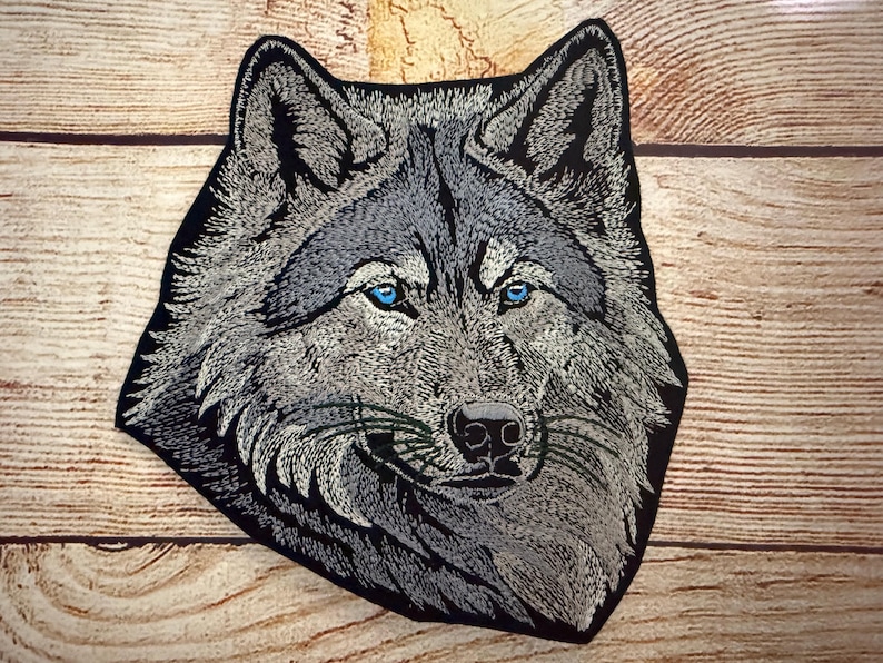 Wolf Animal Patch, Wildlife Badge, Large Patch, Embroidered Patch ...