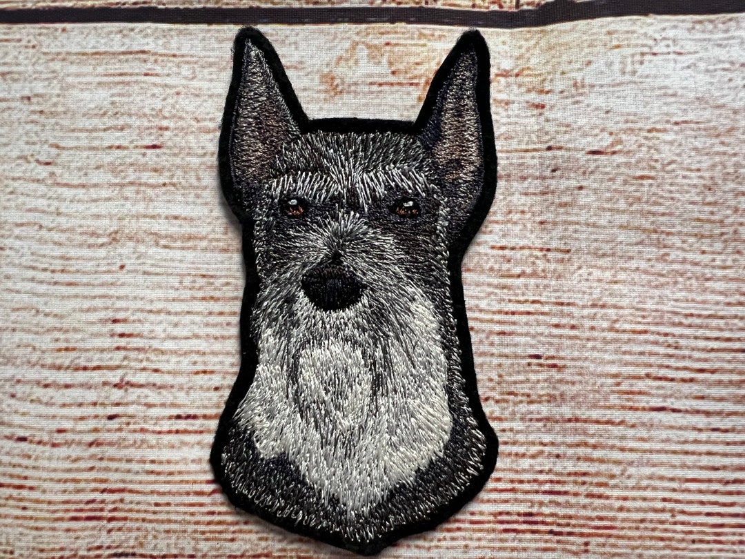 Schnauzer Dog Patch, Pet Badge, Small Patch, Embroidered Patch, Embellishment, Clothes Accessory ...