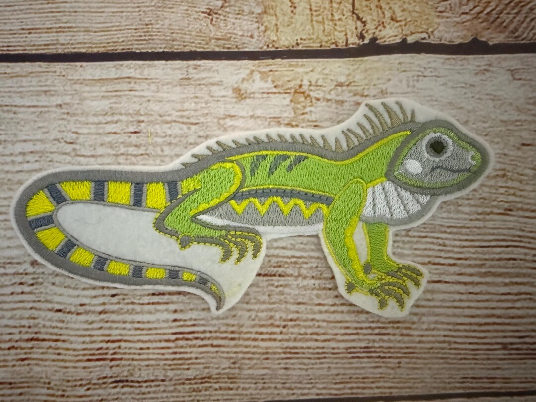 Lizard Patch, Reptile Patch, Jacket and Hat Embellishment, Embroidered ...