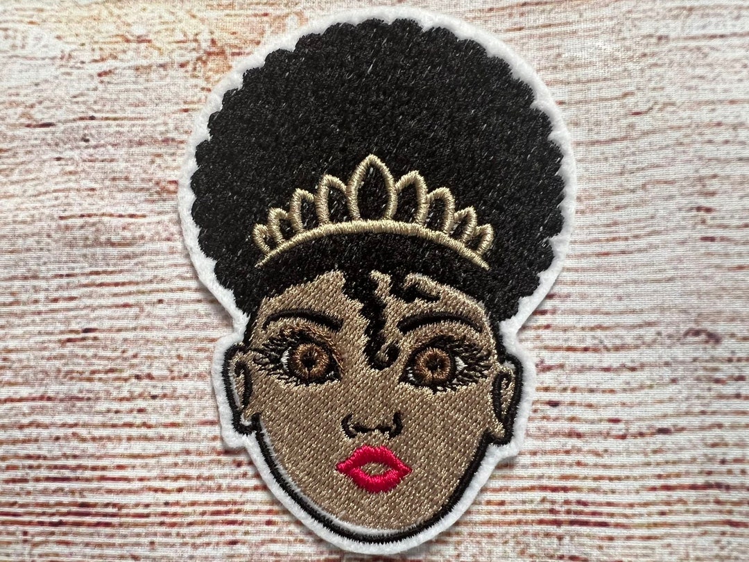 Afro Queen Patch, Afro Girl Lady Patch, Embroidered Patch Embellishment ...