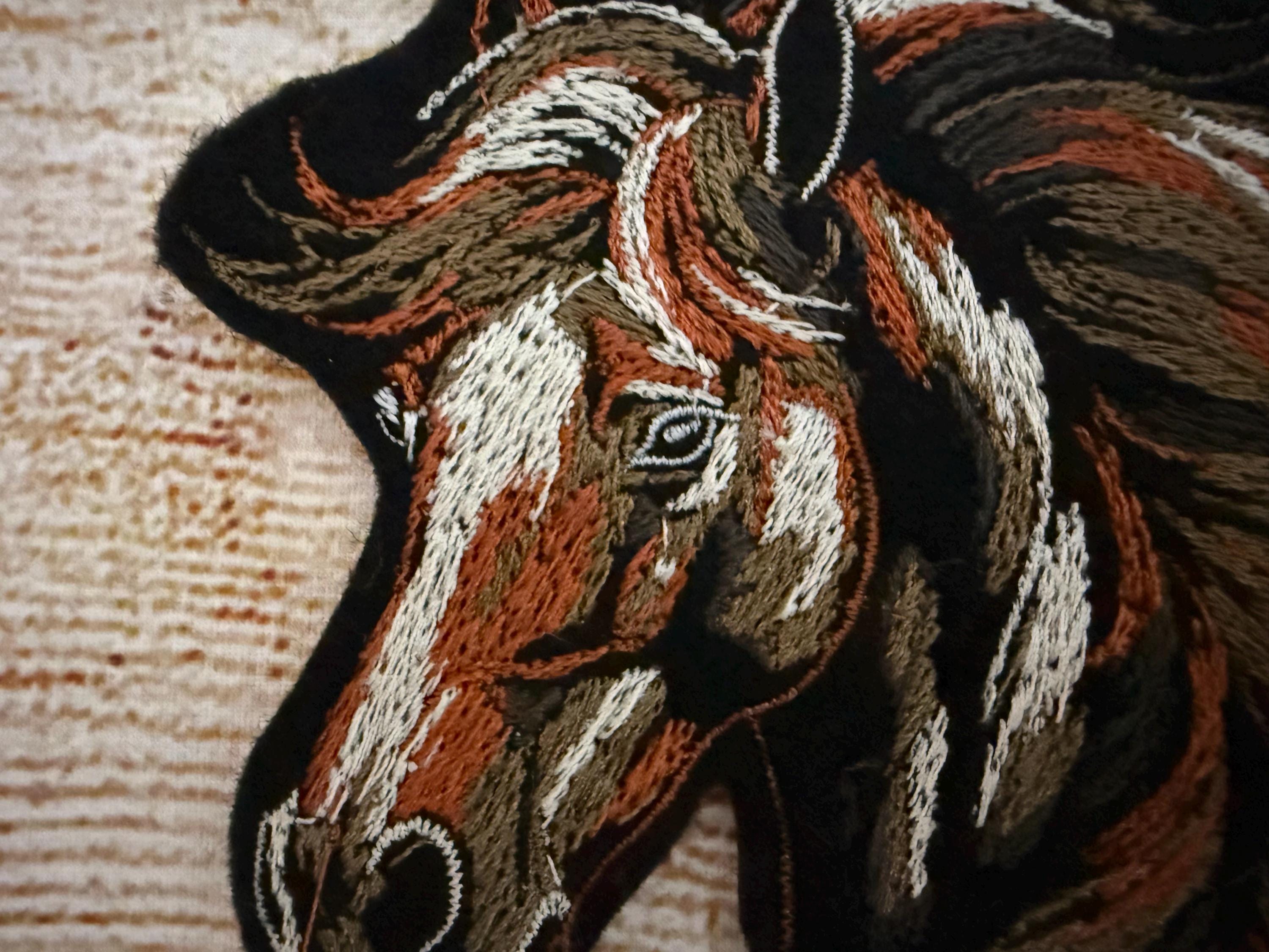 Horse Head Patch, Elegant Horse Patch, Large Embroidered Patch ...