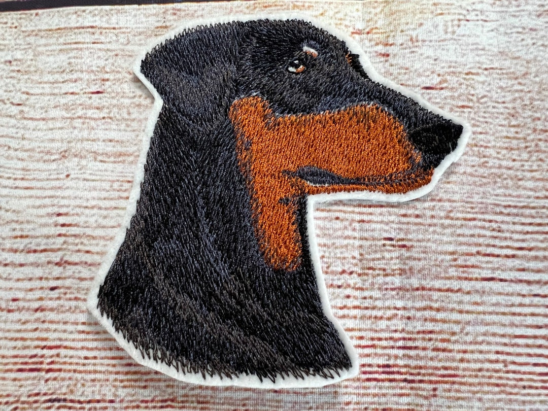 Doberman Pinscher Dog Patch, Pet Badge, Small Patch, Embroidered Patch ...