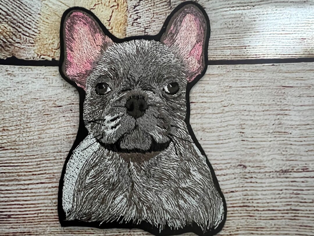 Frenchie Dog Patch, French Bulldog Patch, Large Patch, Embroidered ...