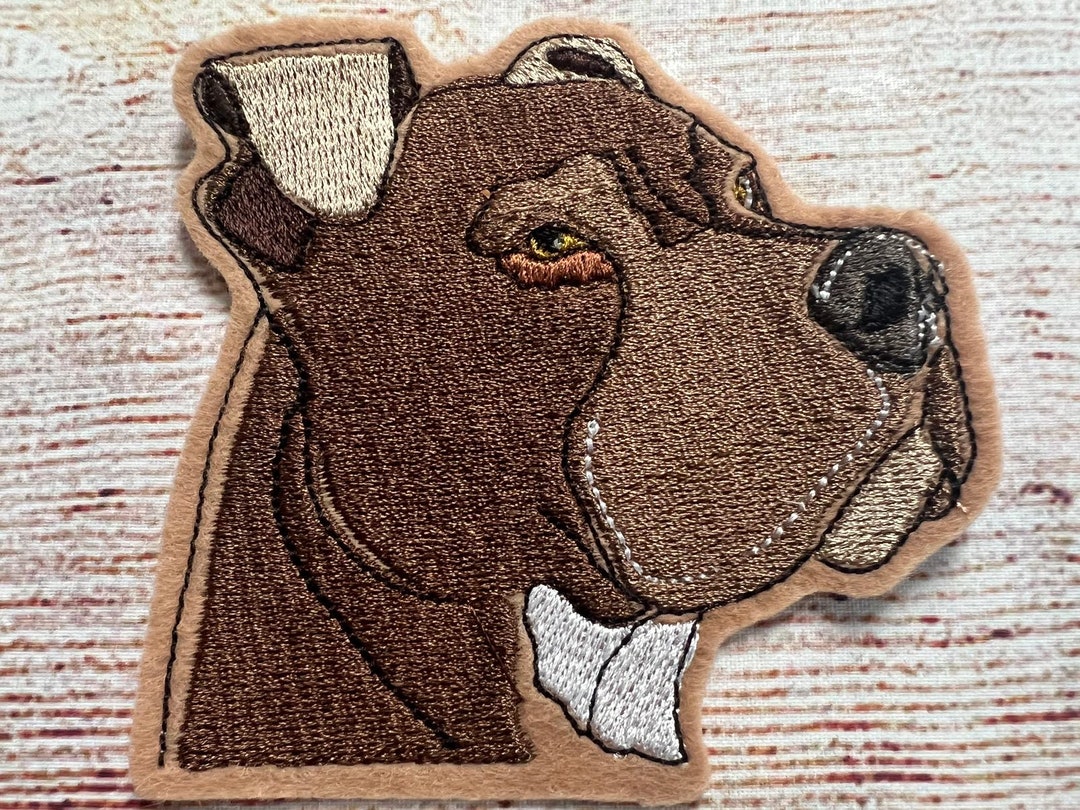 Pit Bull Dark Brown Patch, Dog Badge, Pet Patch, Embroidered Decoration ...