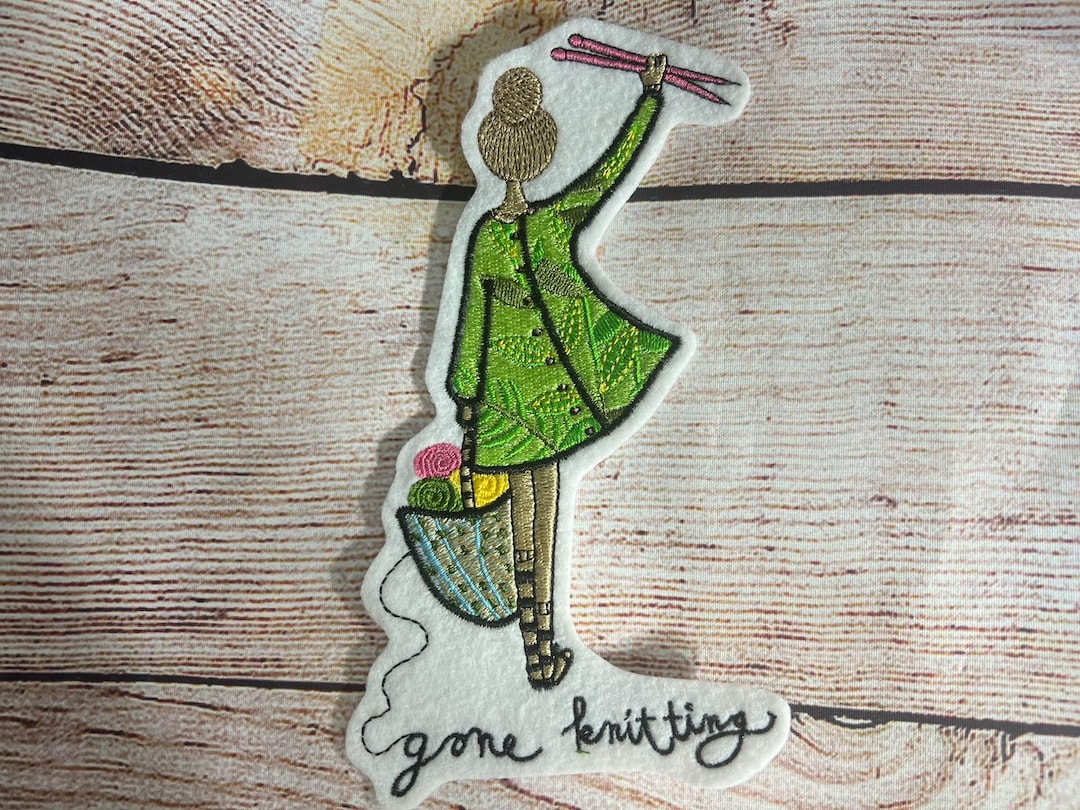 Gone Knitting Patch, Live to Knit Patch, Lady Knits Patch, Embroidered ...