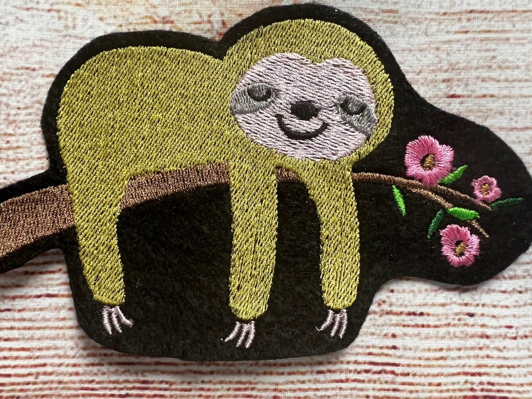Sloth Patch With Flowers, Collectable Patch, Pet Patch, Animal Patch ...