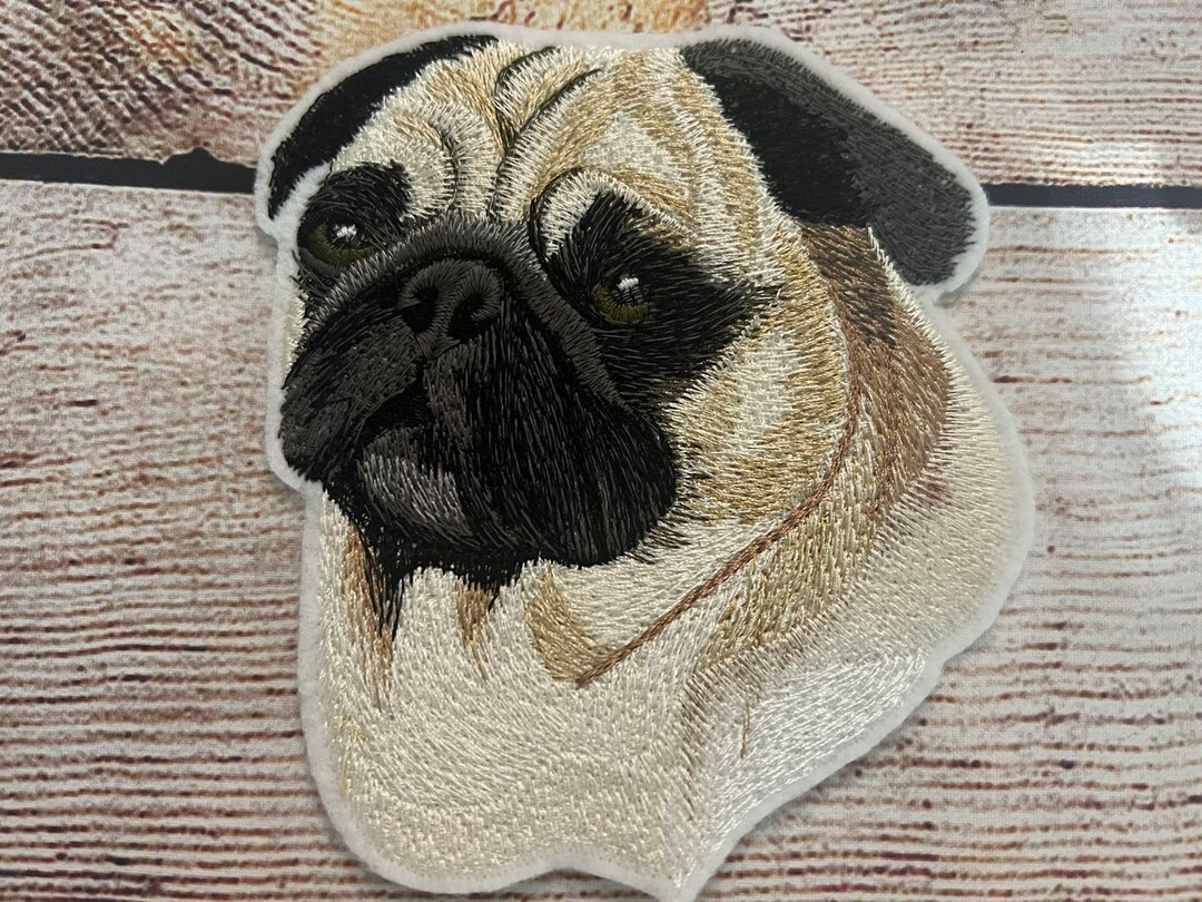 Pug Patch, Dog Patch, Pet Patch, Large Patch, Embroidered Patch ...