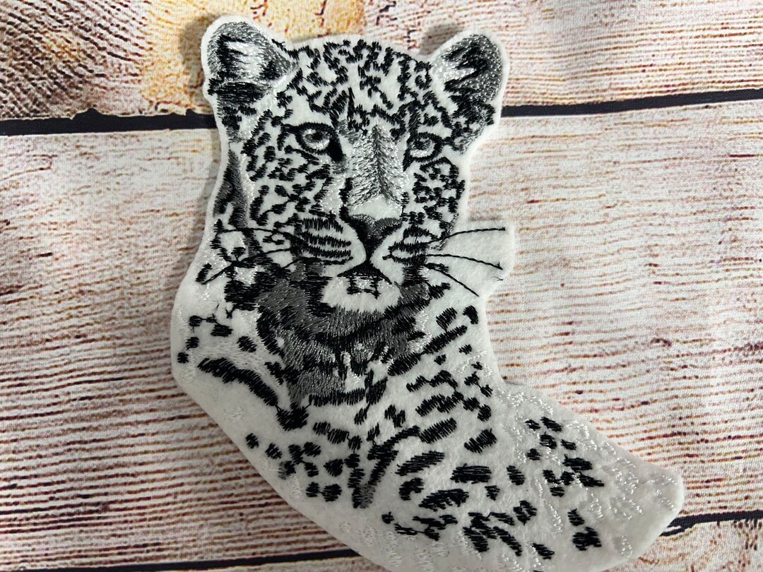 Cheetah Patch, Black and White Cheetah Embroidered Patch Embellishment ...