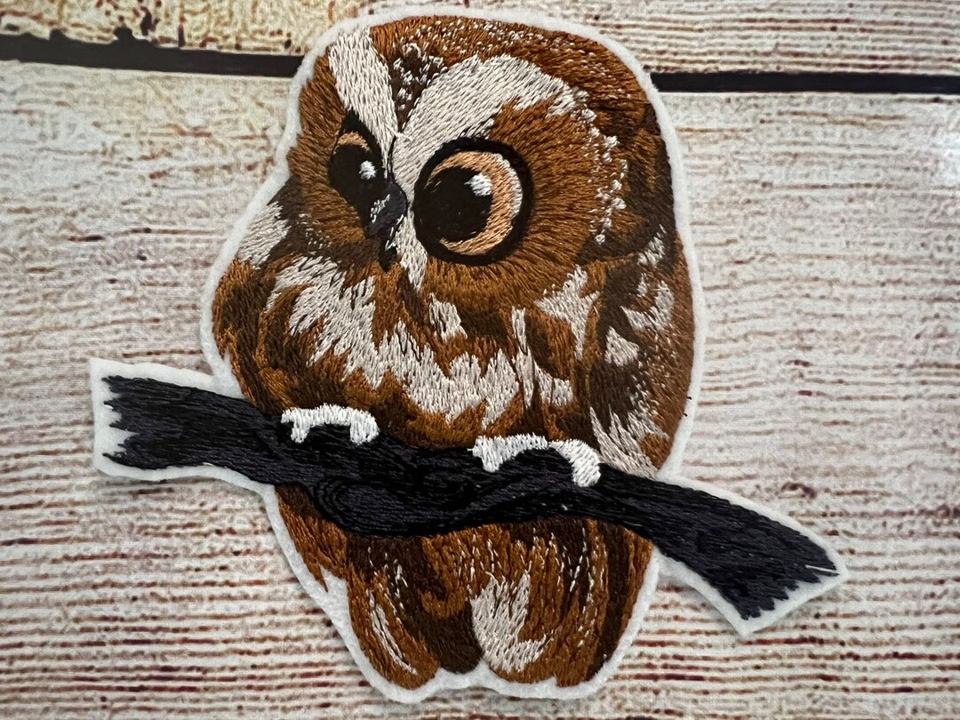 Owl Patch, Wildlife Patch, Forest Bird Large Patch, Embroidered Patch ...