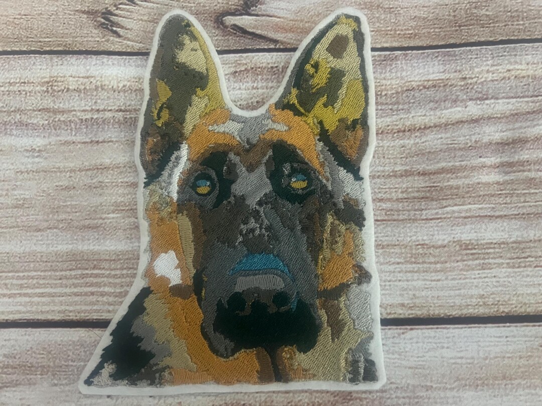 German Shepherd Patch, Large 5”x6.5” Dog Badge, Pet Patch, Jacket and ...
