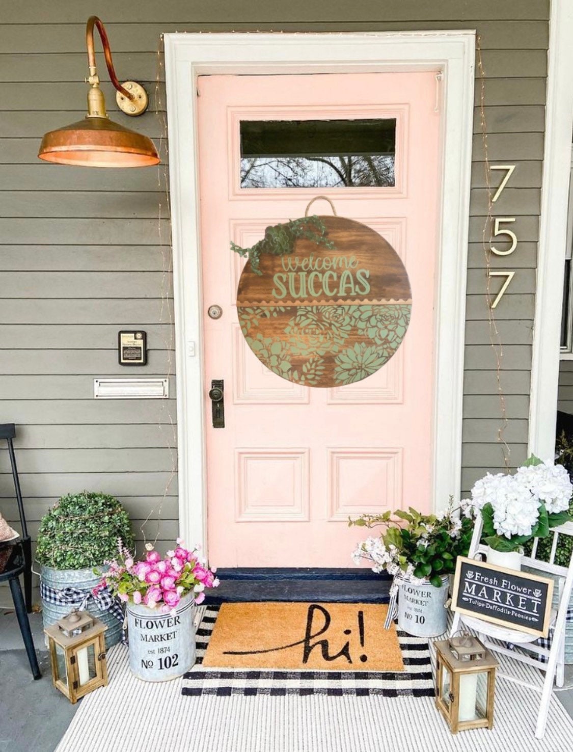 Welcome Succas Door Hanger Plant Lover Succulant - Etsy
