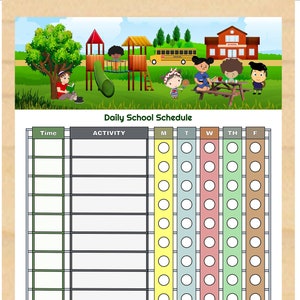 Printable Daily School Schedule Instant Download PDF - Etsy