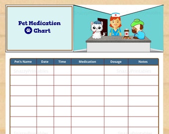 Pet Medication Chart - Etsy UK